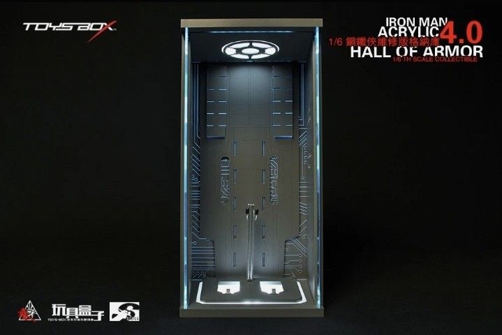 TOYS BOX Iron Man Acrylic 4.0 Hall of Armor Display Case, Hobbies ...