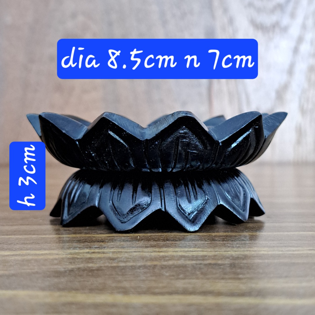 Vintage Black Double Lotus Flower Wooden Display Stand, Furniture ...