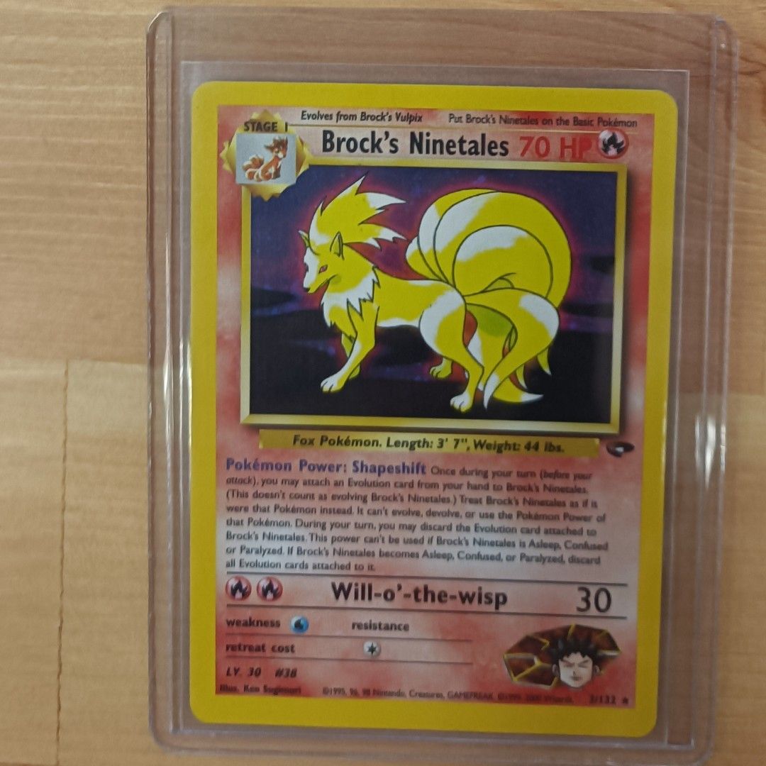 1995 Pokemon Brock’s Ninetails Holo Card Gym Challenge 3/132, Hobbies ...