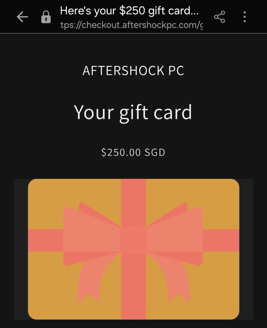 $250 Aftershock eGift Code, Tickets & Vouchers, Store Credits on Carousell