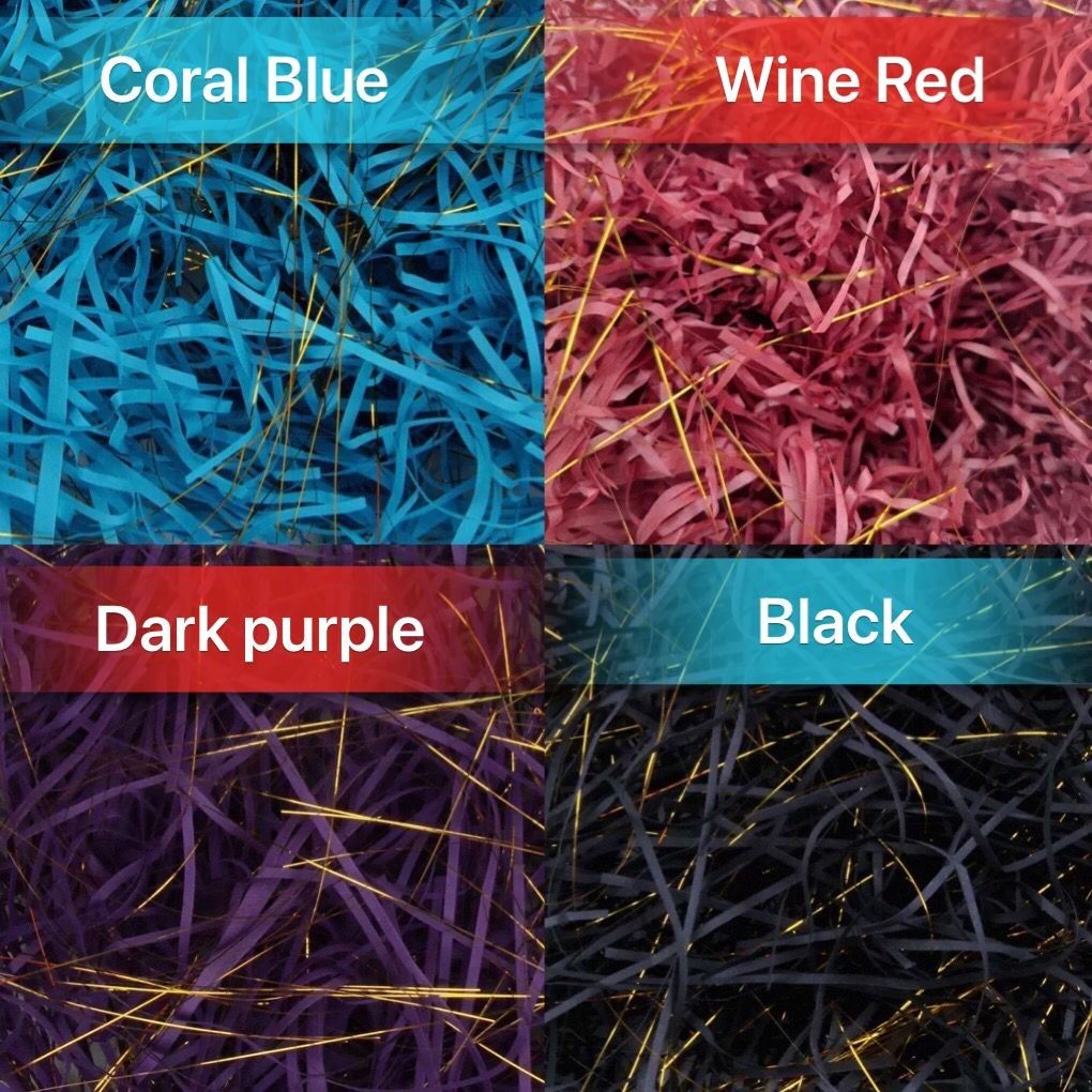 50g raffia shredded paper/ raffia crinkle cut with golden sparkly ...