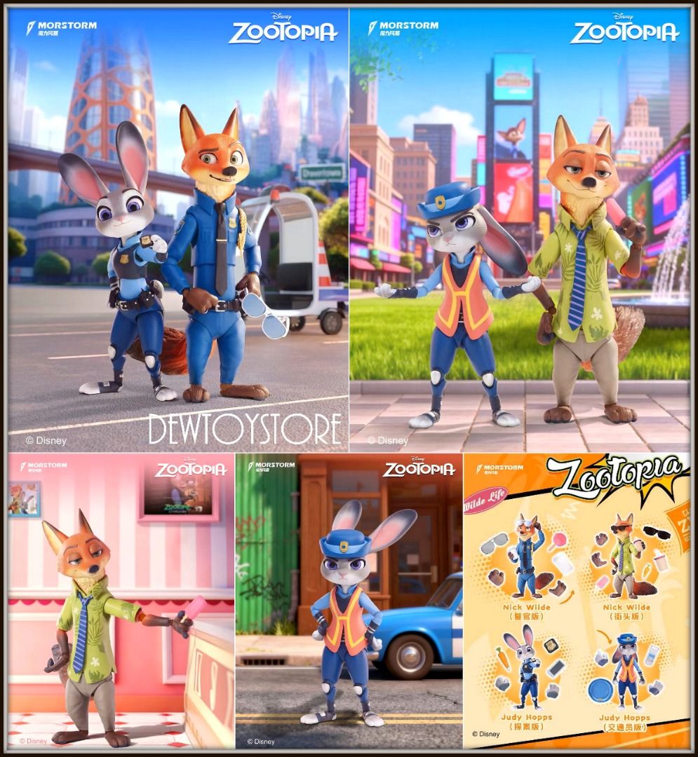 ⭐ [𝗣𝗿𝗲-𝗼𝗿𝗱𝗲𝗿] FondJoy Action Figure - MS20004 Zootopia (Set of 4 - Nick ...