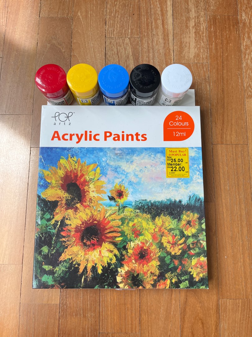 Acrylic paints set(24 colours) + poster colour paint set (5 colours ...