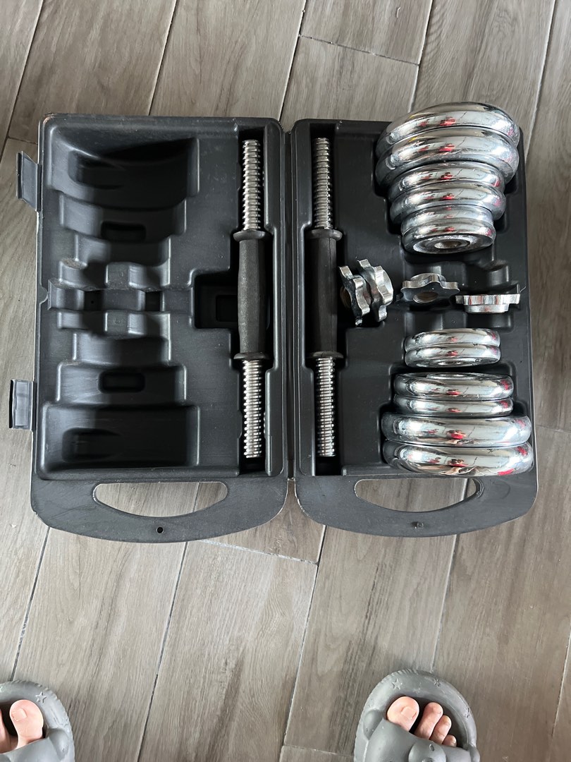 Adjustable Dumbbell Set with Case, Sports Equipment, Exercise & Fitness ...