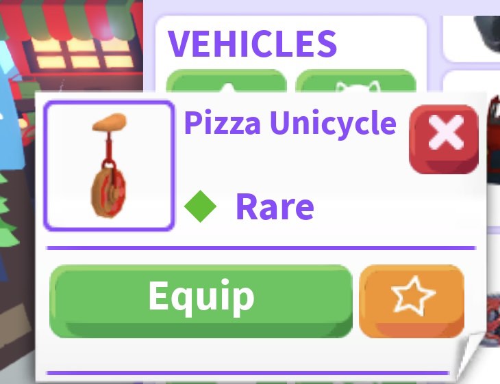 Adopt Me Pizza Unicycle - Rare, Video Gaming, Gaming Accessories, In ...