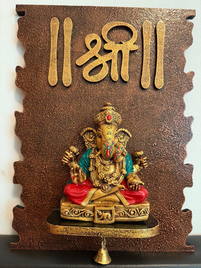 Antique Ganesha Wall Frame, Hobbies & Toys, Religious Items on Carousell