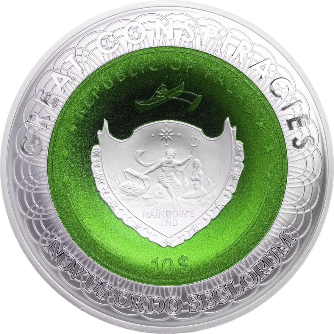 AREA 51 UFO Alien Great Conspiracies 2 Oz Silver Coin 10$ Palau 2020 ...