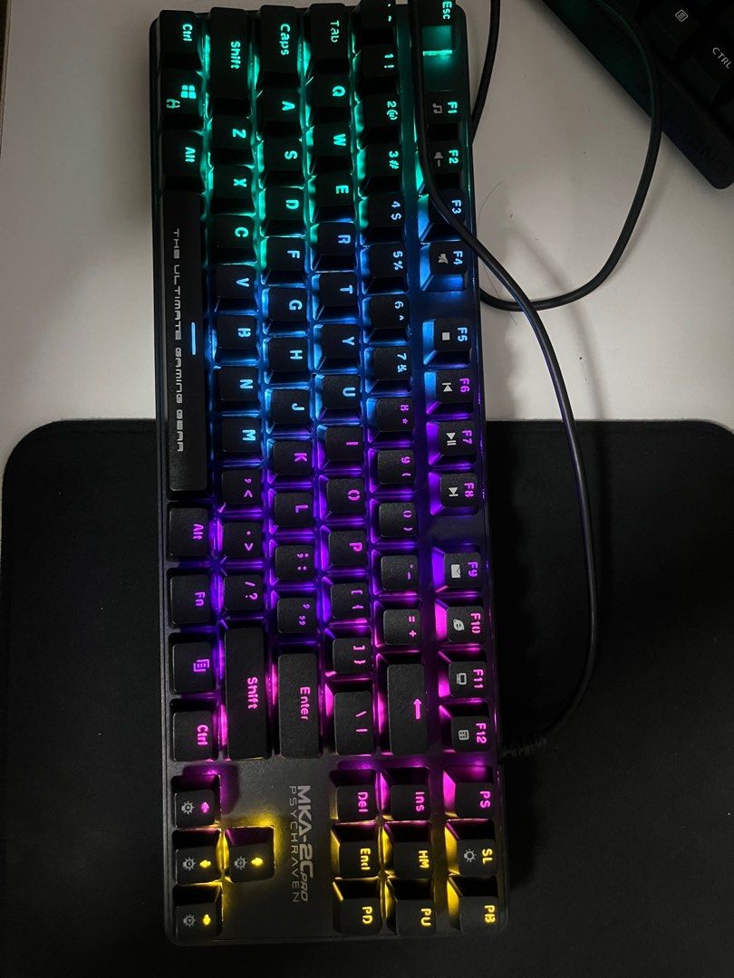 Armaggeddon MKA-2C Pro Psychraven Blue Switch 87 Keys Mechanical Gaming ...