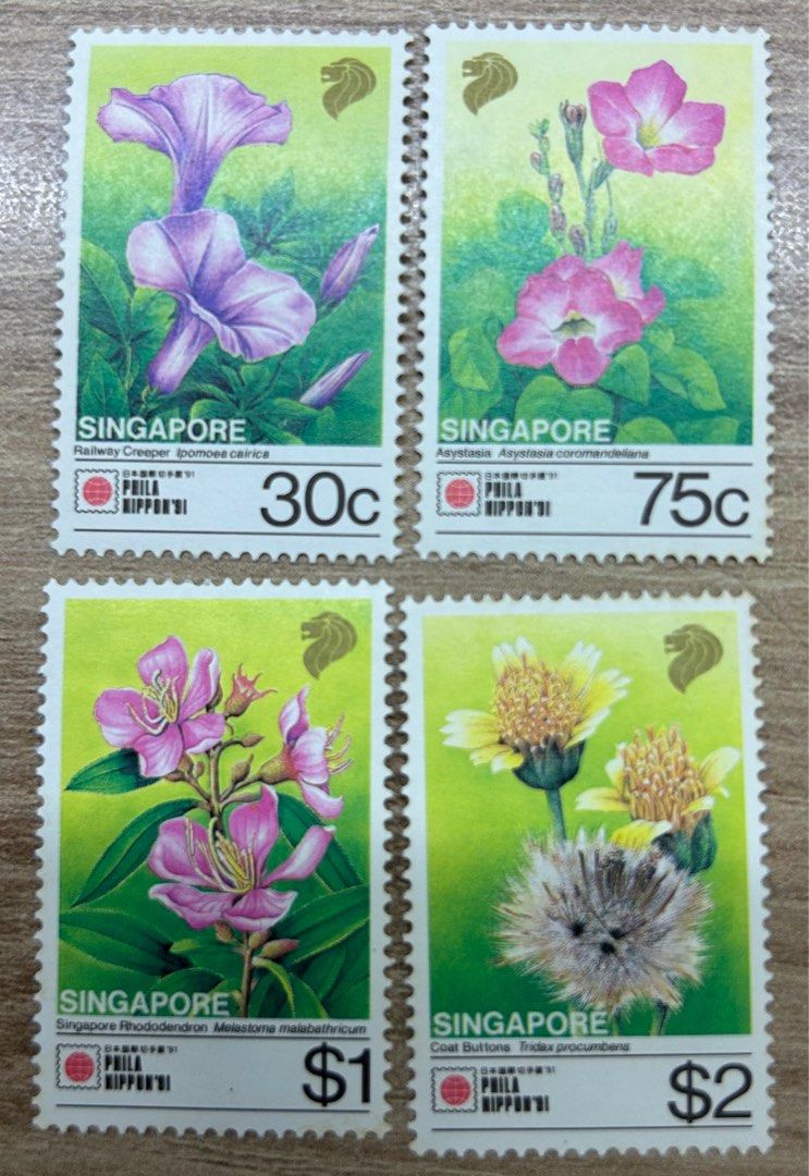 Clearing at 30% Below Face Value: Singapore 1991 PhiliaNippon Flowers ...