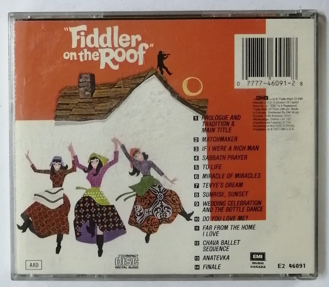 Fiddler on the Roof Original Motion Picture Soundtrack CD (761) John ...