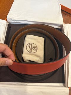 Hermès reversible black leather belt with silver buckle, Luxury ...