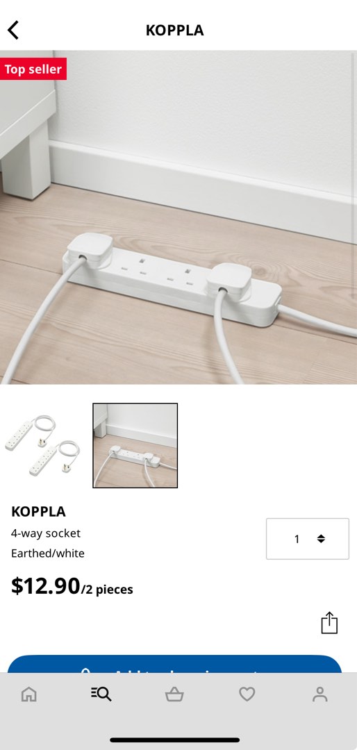 IKEA Koppla 4-Way Socket | extension cord | multi plug, TV & Home ...