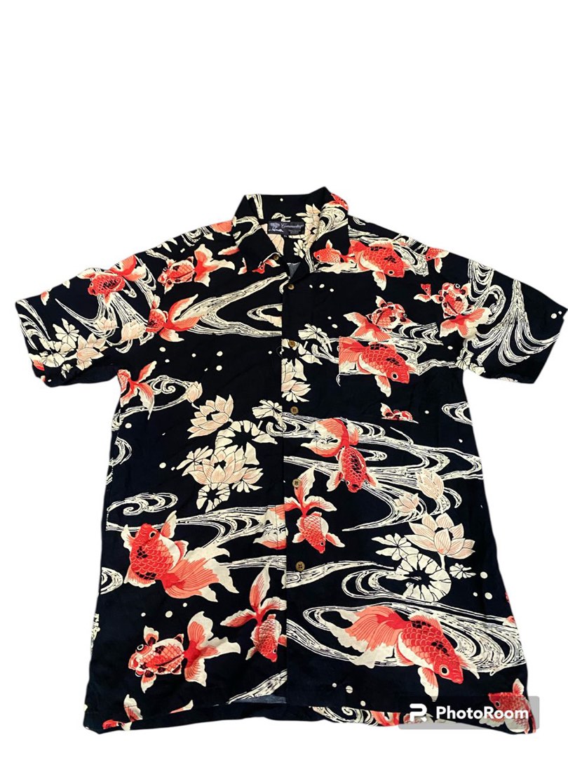 Japan 🇯🇵 fish koi rayon, Men's Fashion, Tops & Sets, Formal Shirts on ...
