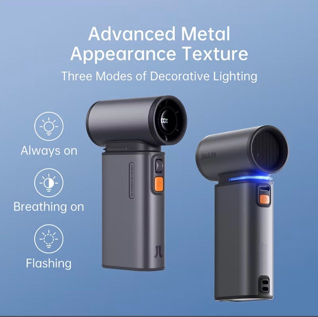 JisuLife Handheld Fan Ultra 1 Jet Fan 9000 mAh 100 Speed LED Display ...