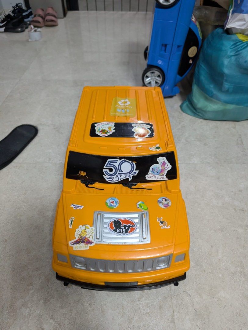 Kids' Car-Shaped Suitcase - Blue and Yellow, Hobbies & Toys, Travel ...