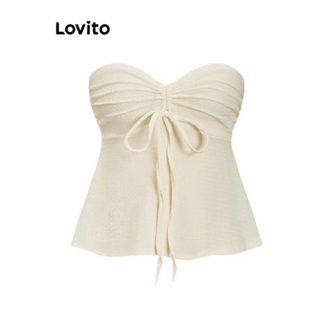 Lovito Vintage Cream Top, Women's Fashion, Tops, Sleeveless on Carousell