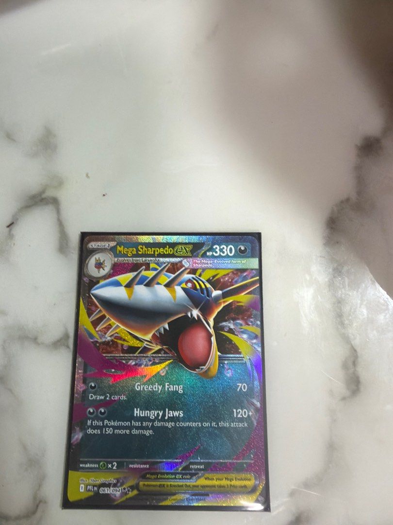 Mega Sharpedo EX Pokemon Card, Hobbies & Toys, Toys & Games on Carousell