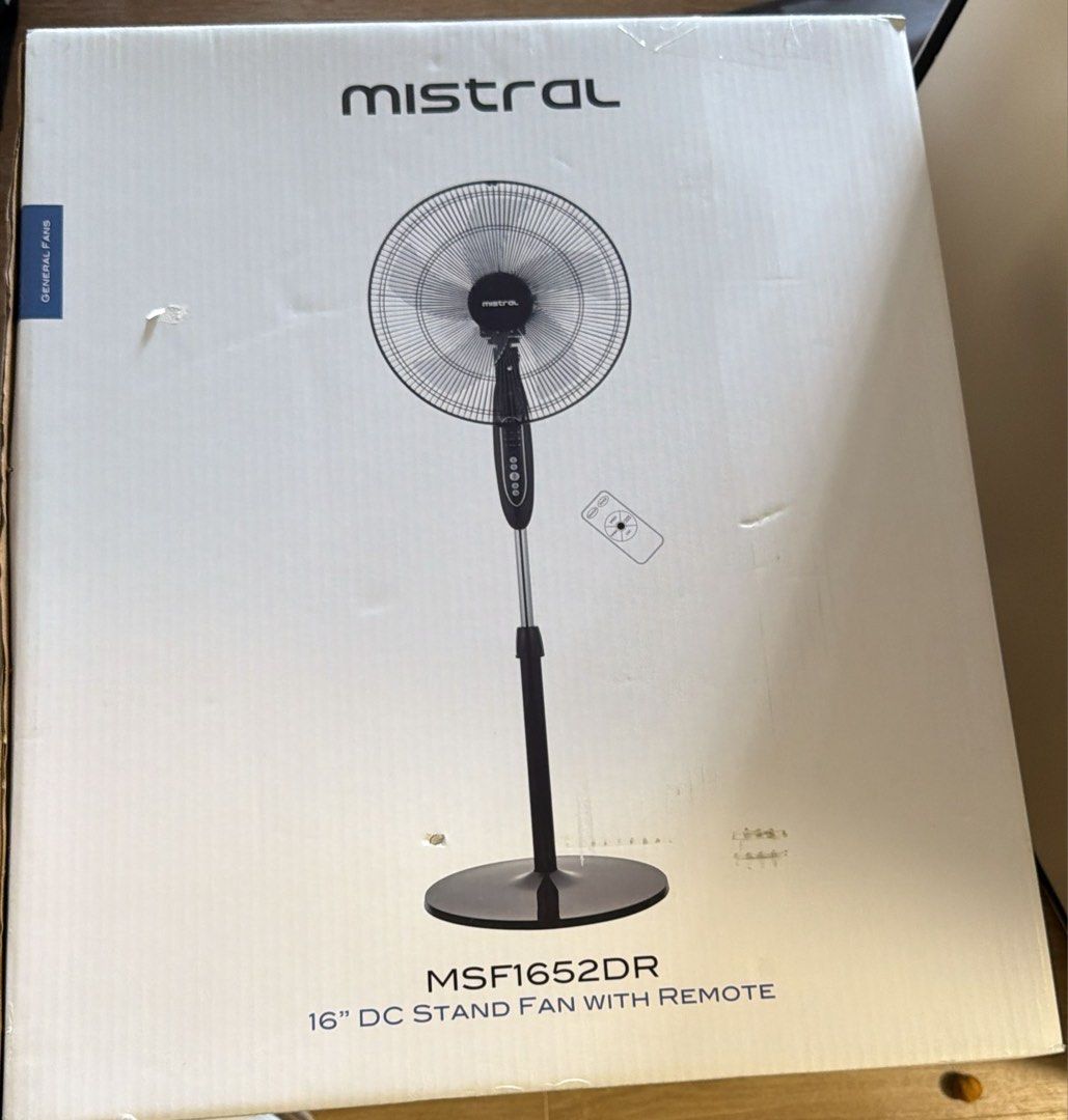 Mistral 16" DC Stand Fan with Remote (MSF1652DR), Furniture & Home ...