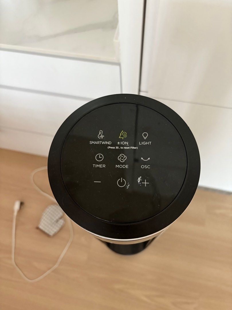 Mistral Tower Fan with Smartwind, Ion, Light, Furniture & Home Living ...