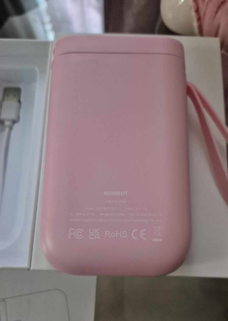 NIIMBOT D11 Wireless Portable Label Maker Printer with Tape - Pink ...