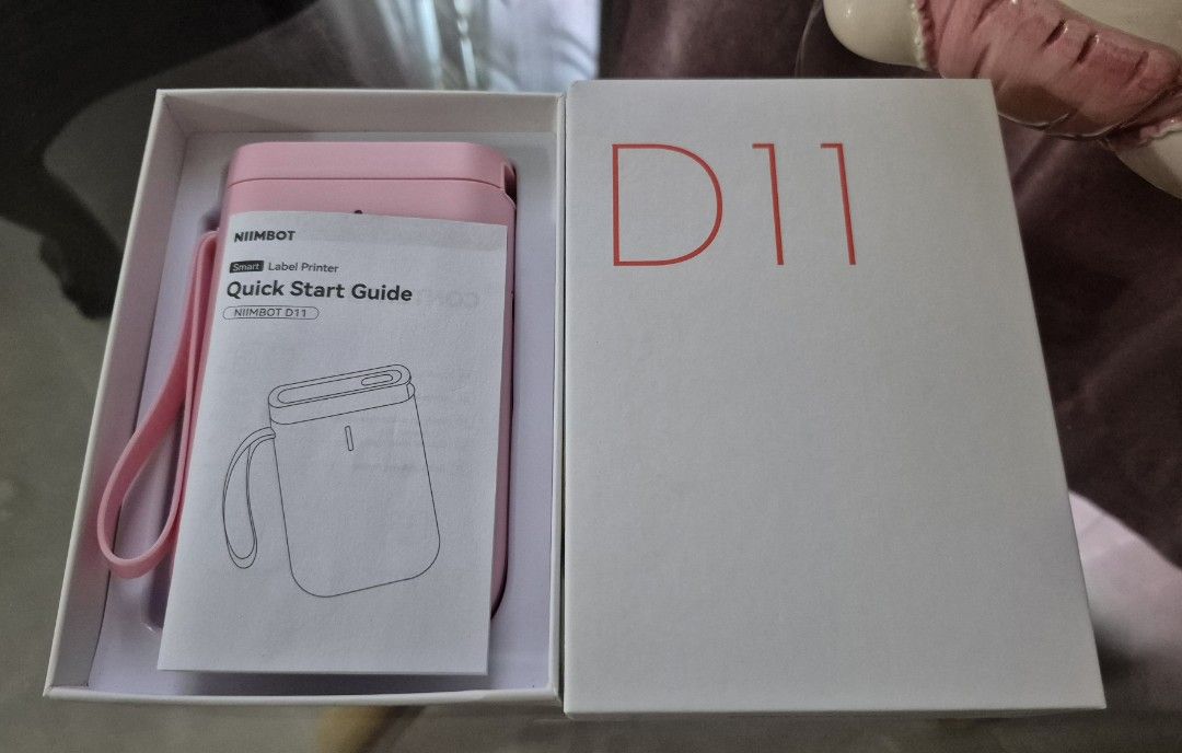 NIIMBOT D11 Wireless Portable Label Maker Printer with Tape - Pink ...