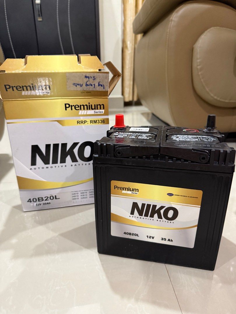 NIKO Automotive Battery 40B20L 12V 35Ah Car Battery, Auto Accessories ...