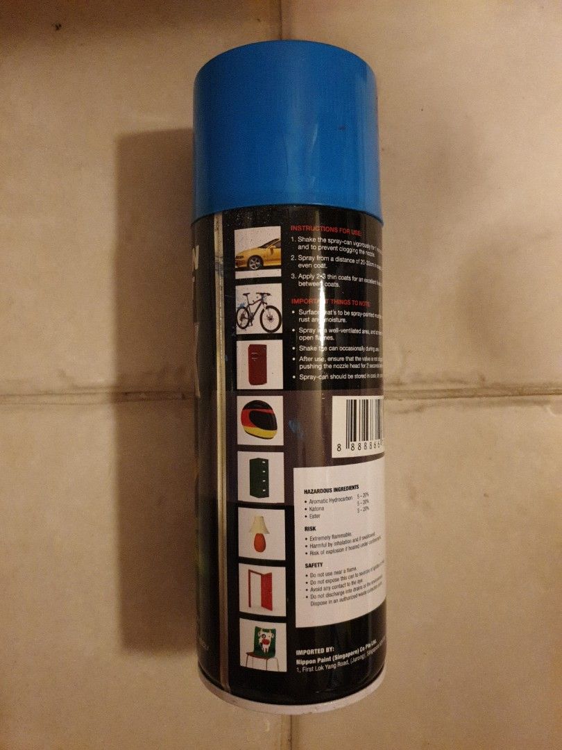 Nippon Paint Pylon Spray Paint - Blue, Furniture & Home Living, Home ...