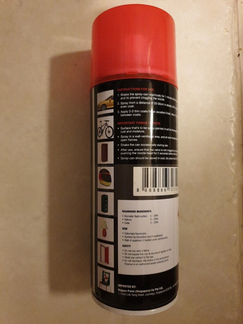 Nippon Paint Pylox Fluorescent Orange Spray Paint, Hobbies & Toys ...