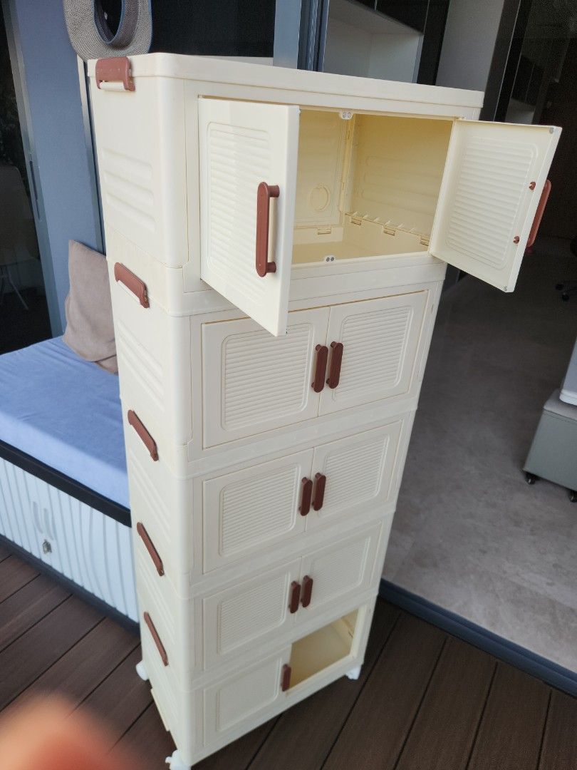 Plastic Storage Cabinet with Wheels, Furniture & Home Living, Furniture ...