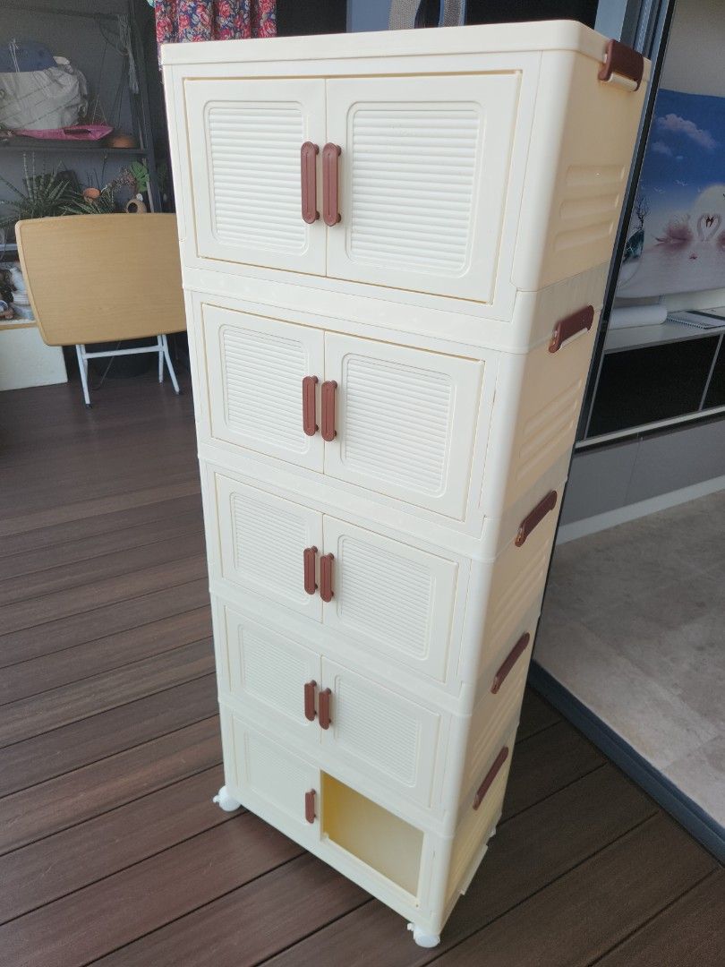 Plastic Storage Cabinet with Wheels, Furniture & Home Living, Furniture ...