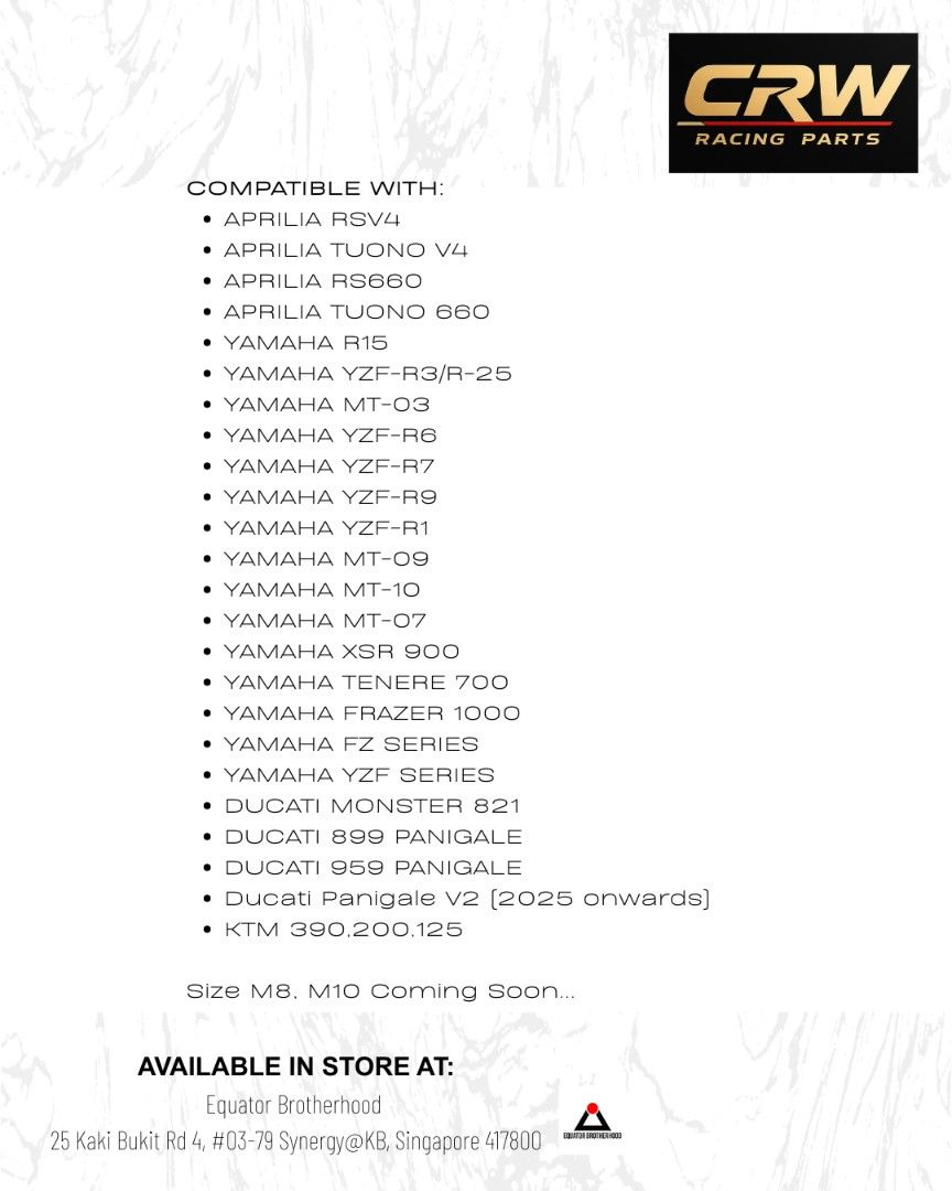 RACE-LIFT SS Motorcycle Bobbins (M6), Motorcycles, Motorcycle ...