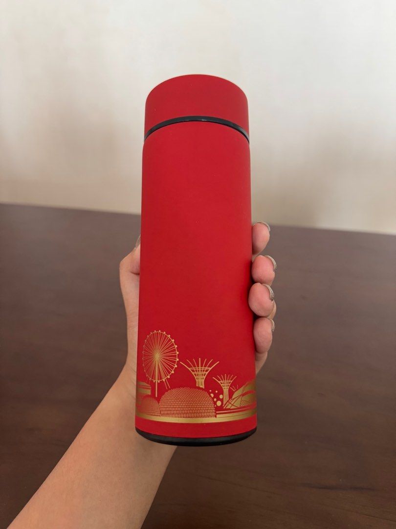 Red Stainless Steel Vacuum Flask with Singapore Landmarks, Furniture ...