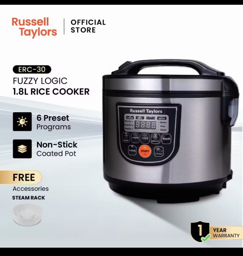 Russell Taylors ERC-30 Fuzzy Logic Rice Cooker, TV & Home Appliances ...