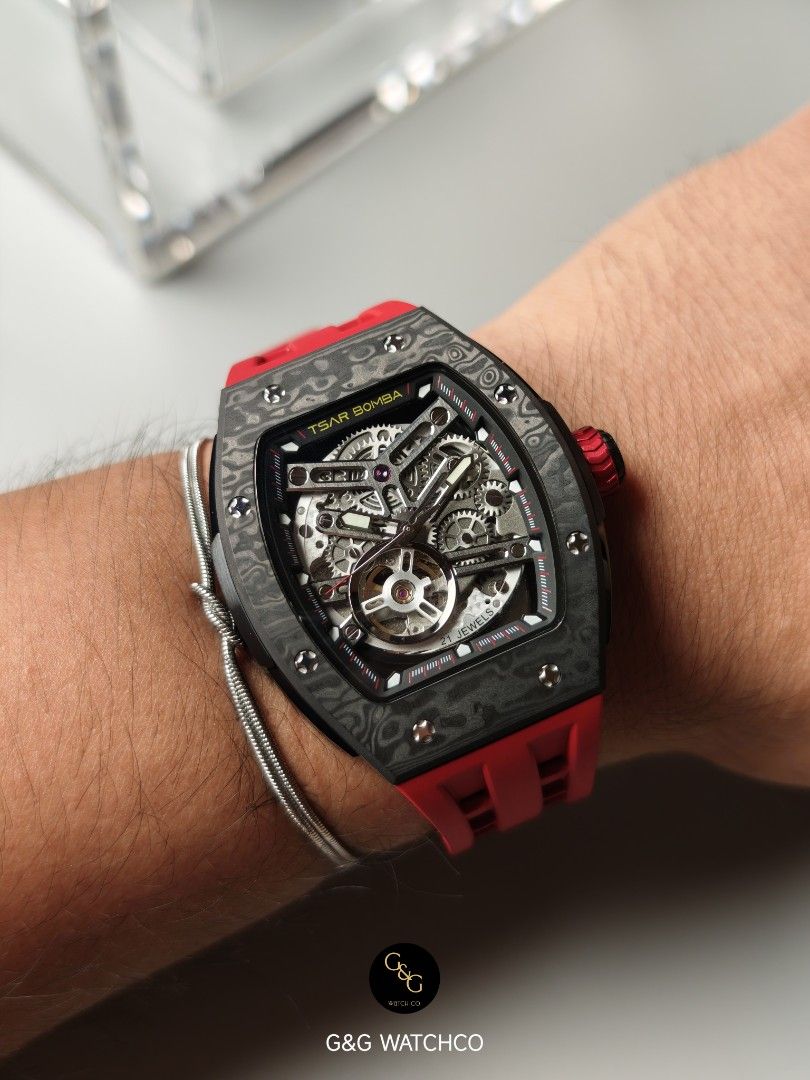 Seiko Tsar Bomba TB8228CF Carbon Ferrari Red V3, Luxury, Watches on ...