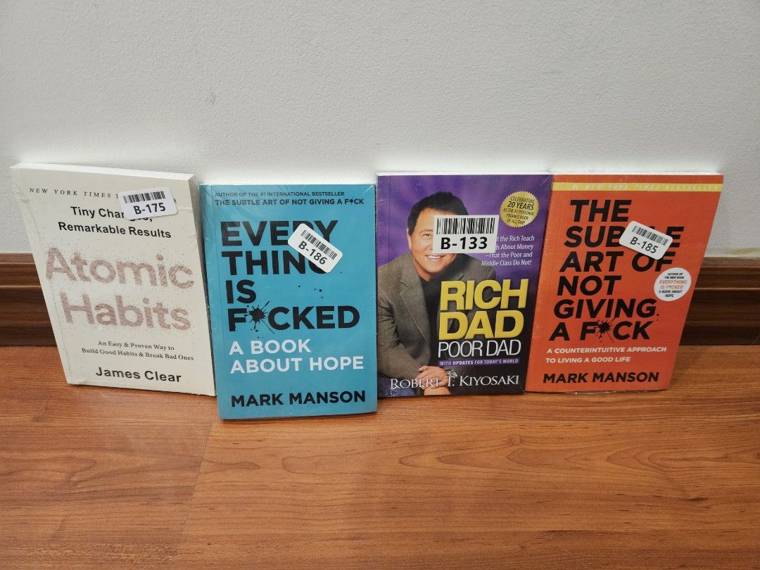 Self help Books - Atomic Habits, Everything is F*cked, Rich Dad Poor ...