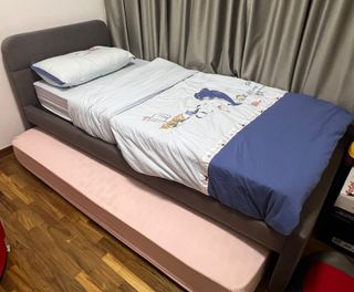 single/super single pull out bed frame, Furniture & Home Living ...