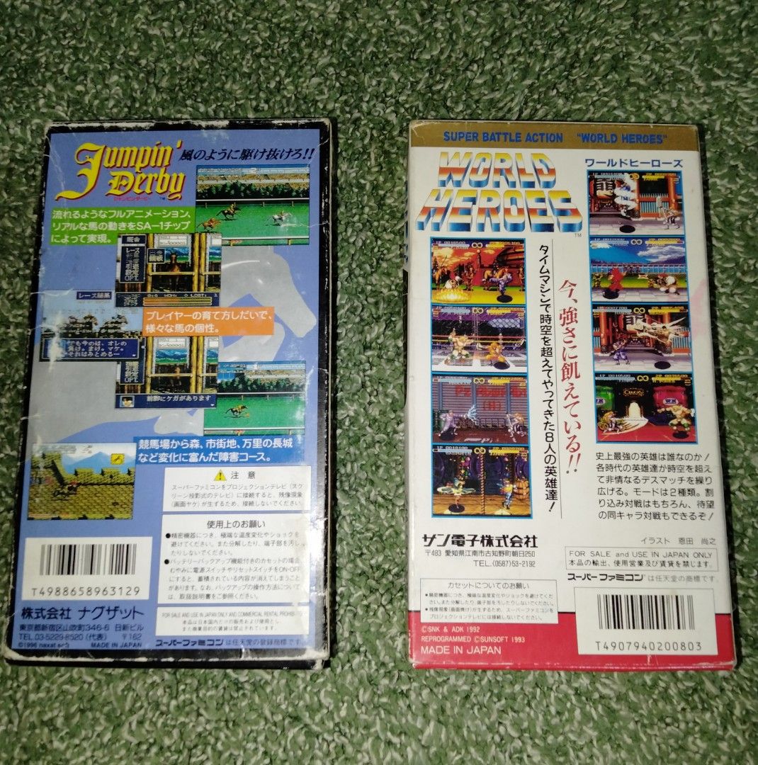 Super Famicom Jumpin' Derby & World Heroes, Video Gaming, Video Games ...