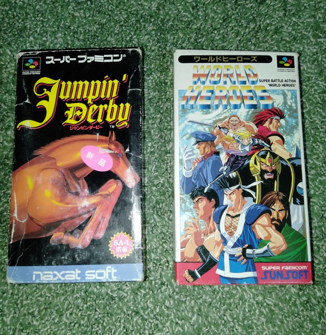 Super Famicom Jumpin' Derby & World Heroes, Video Gaming, Video Games ...