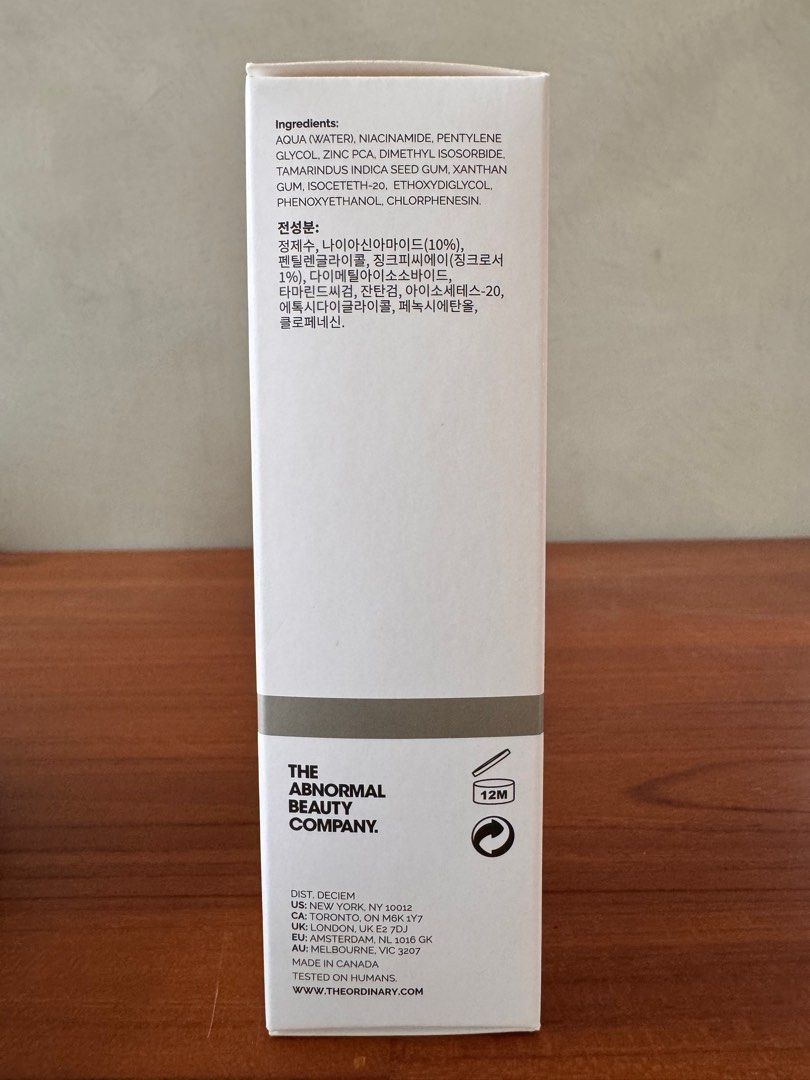 The Ordinary Niacinamide 10% + Zinc 1% Serum 60ml, Beauty & Personal ...