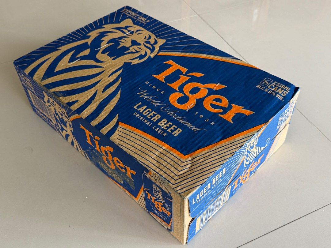 Tiger Lager Beer 24 Cans, Food & Drinks, Beverages on Carousell