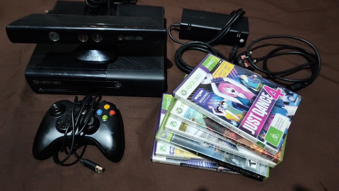 Xbox 360 Console with Kinect and Games, Video Gaming, Video Game ...
