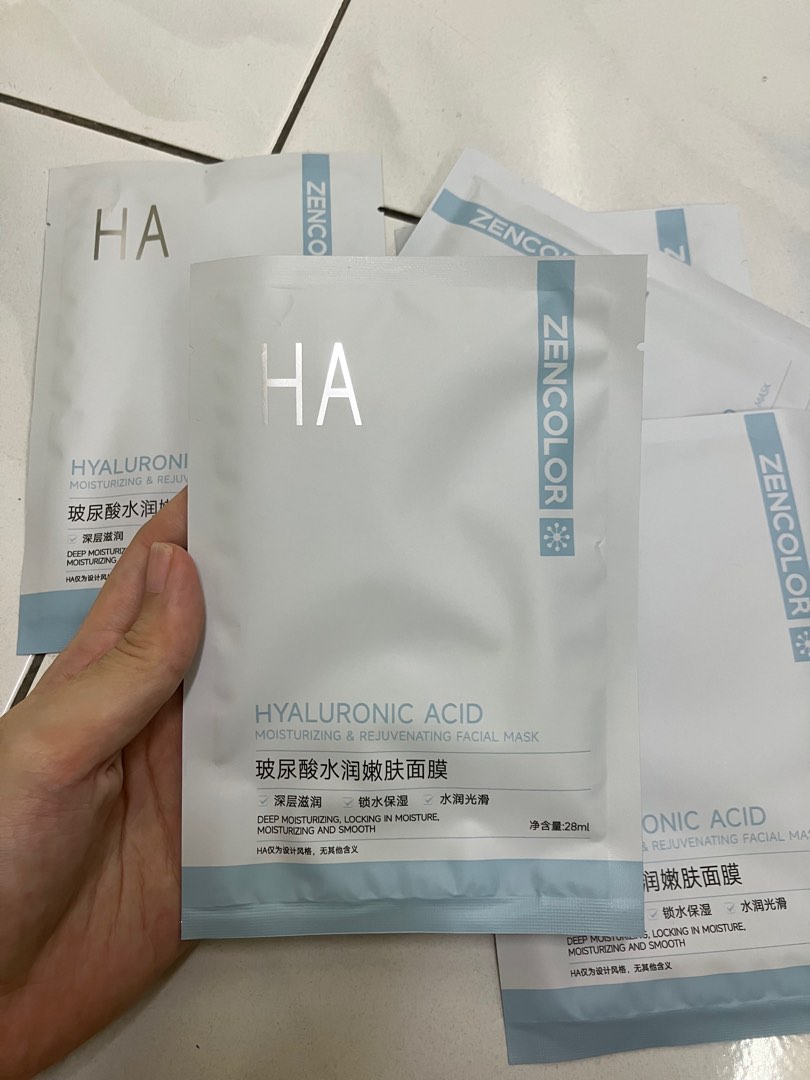Zencolor Hyaluronic Acid Moisturizing Facial Mask, Beauty & Personal ...