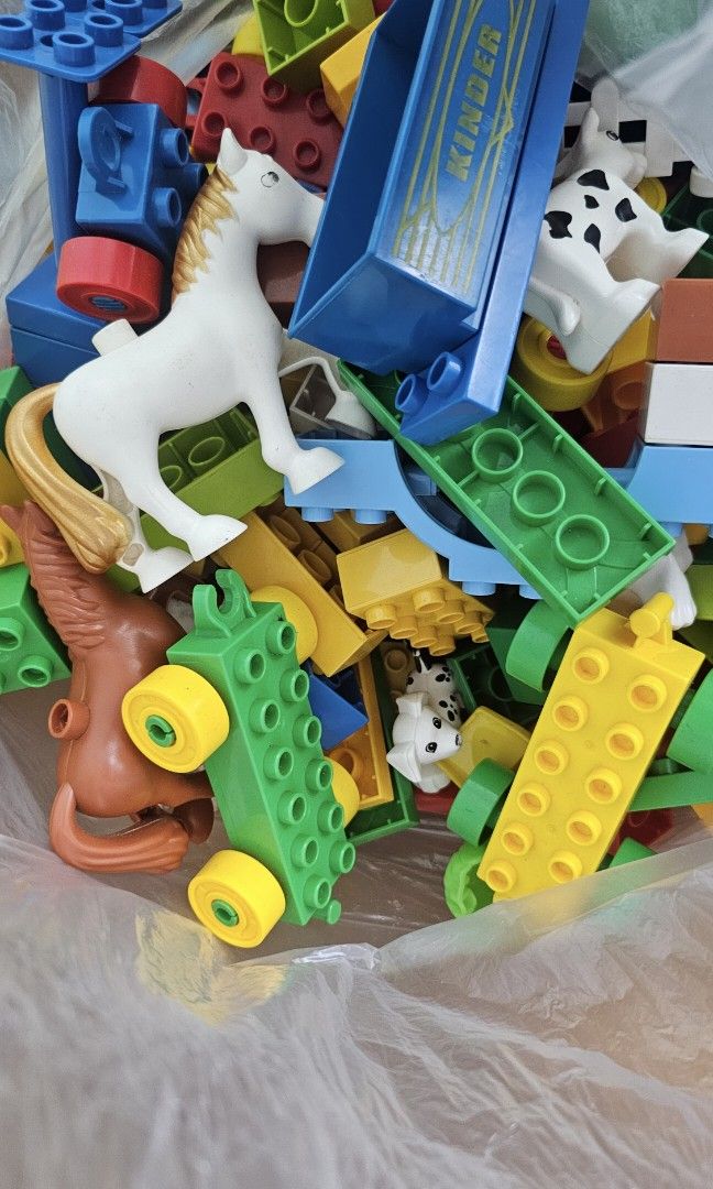Big block lego type - farm animal and train set, Hobbies & Toys, Toys ...
