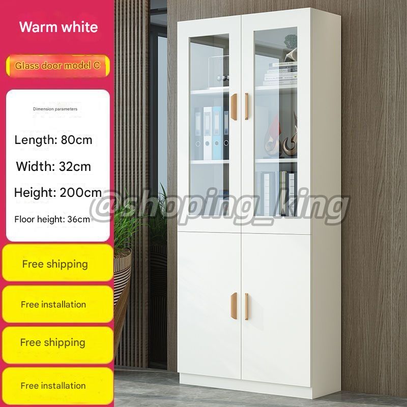 Book Cabinet💥 Simple Modern Glass Door Cabinet/Bookcase/Bookshelf ...