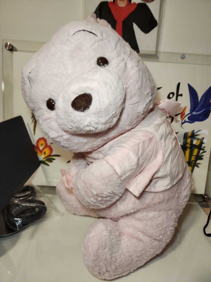 Brand New with tag JUMBO WINNIE THE POOH Pink Big Plush Toy, Hobbies ...