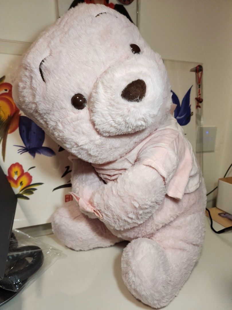 Brand New with tag JUMBO WINNIE THE POOH Pink Big Plush Toy, Hobbies ...