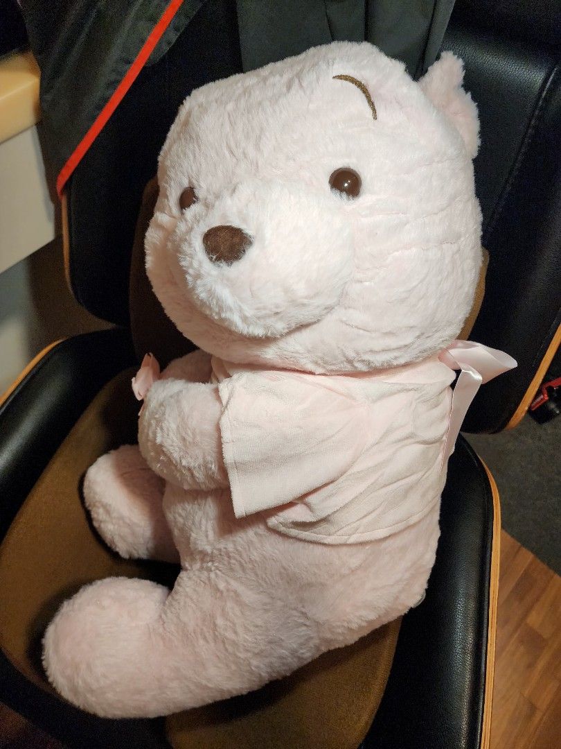 Brand New with tag JUMBO WINNIE THE POOH Pink Big Plush Toy, Hobbies ...
