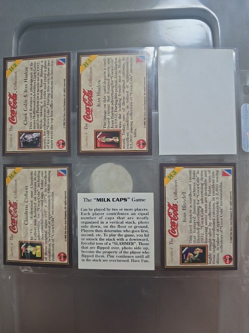 Coca Cola Series 4 Subset - Complete 4 Card Hollywood Celebrities Set ...