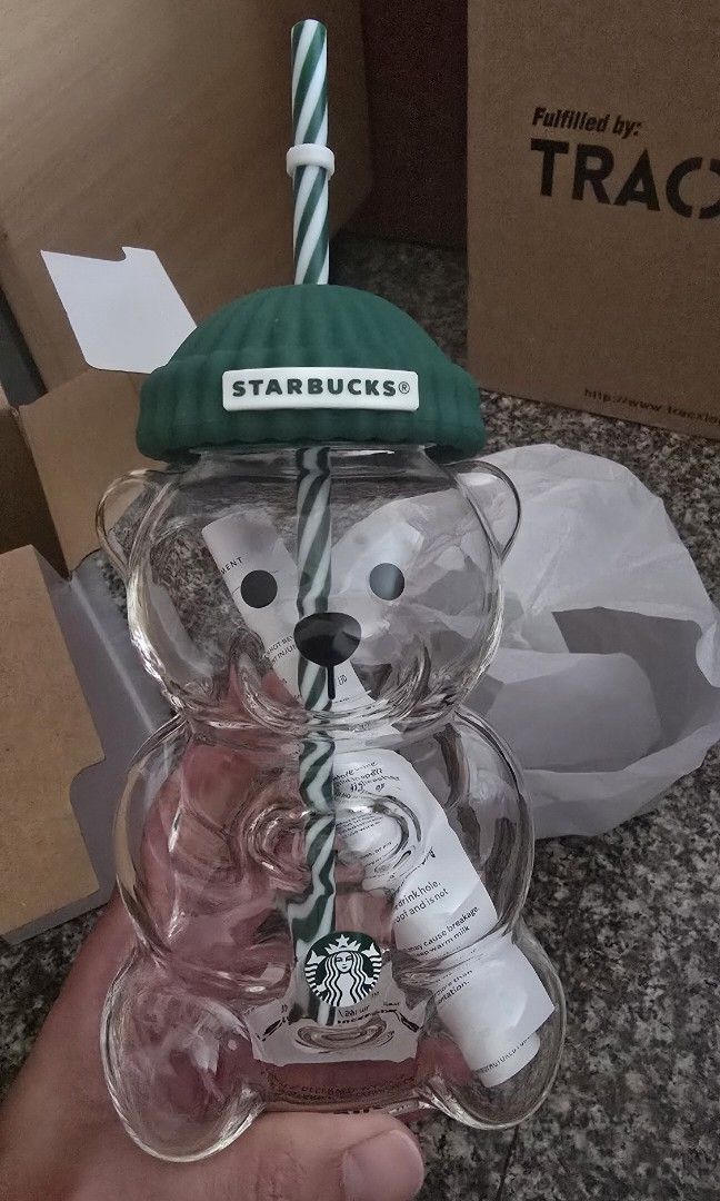 Starbucks Bearista Glass Cold Cup 20oz, Food & Drinks, Gift Baskets ...