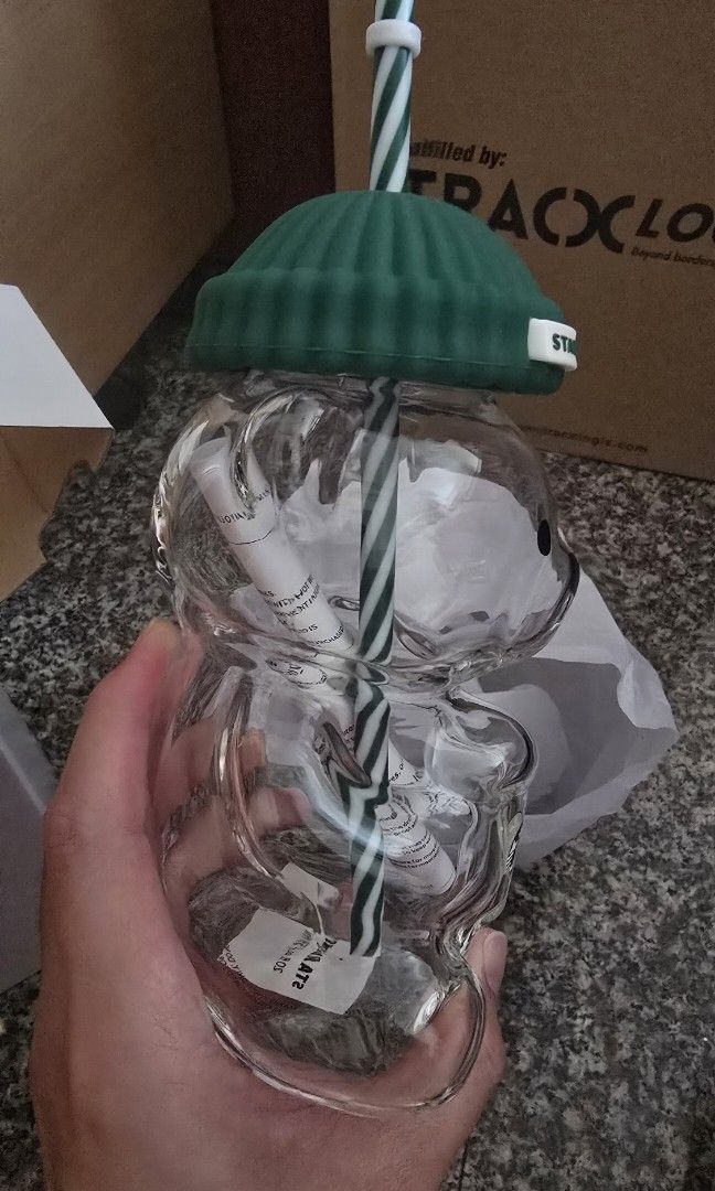 Starbucks Bearista Glass Cold Cup 20oz, Food & Drinks, Gift Baskets ...